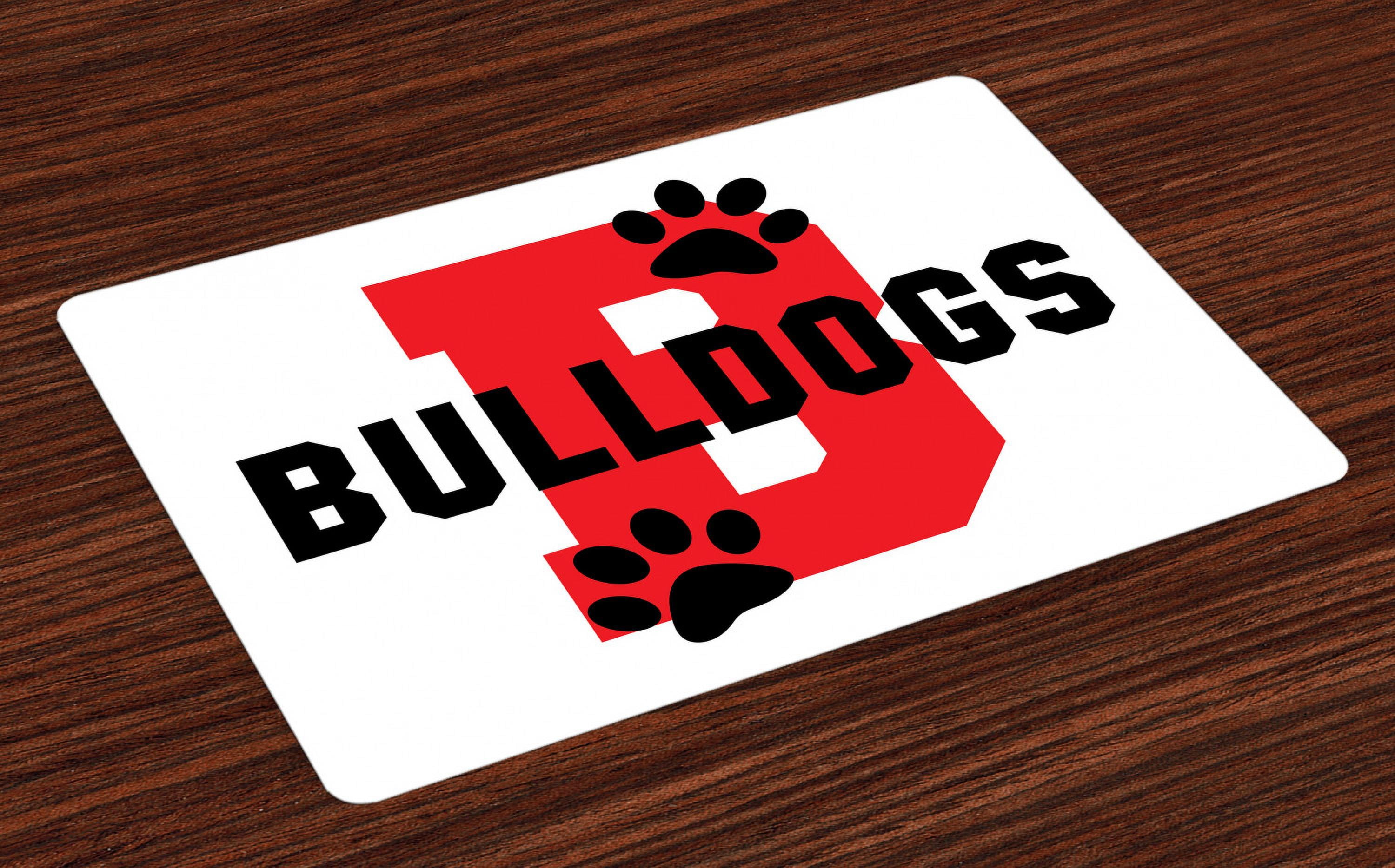 Ambesonne English Bulldog Place Mats Set of 4, Paw Print Motif ...