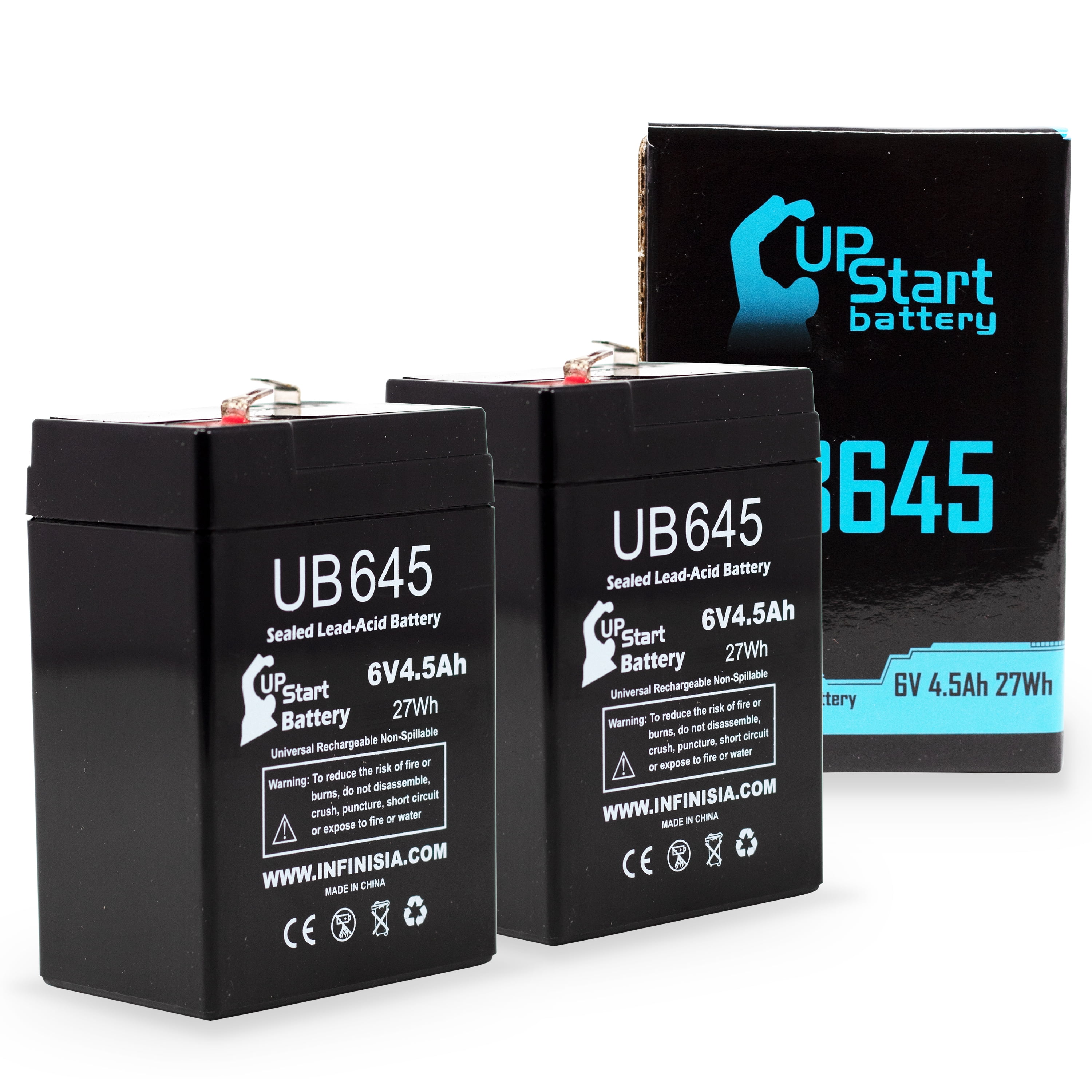 2x Pack - Compatible Emergilite M1000 Battery - Replacement UB645 ...