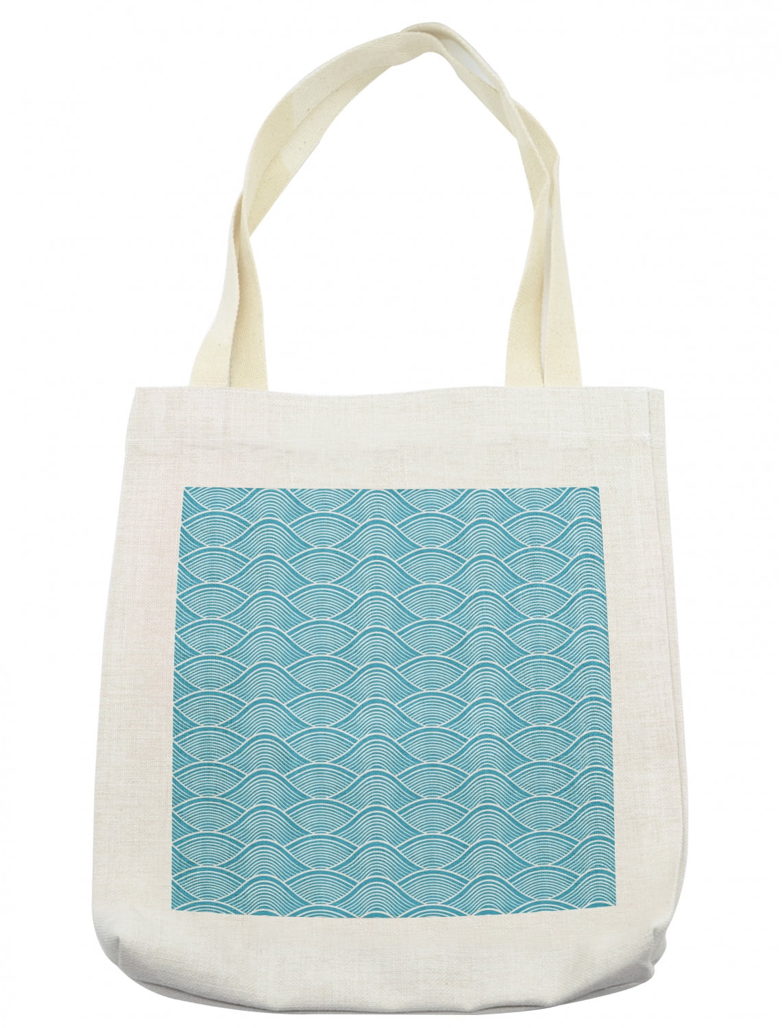 Blue Tote Bag, Ocean Inspired Waves Pattern with Japanese Influences ...