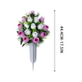 AuroraX Realistic Cemetery Flowers Silk Peacock Bouquet Purple UV Fade ...