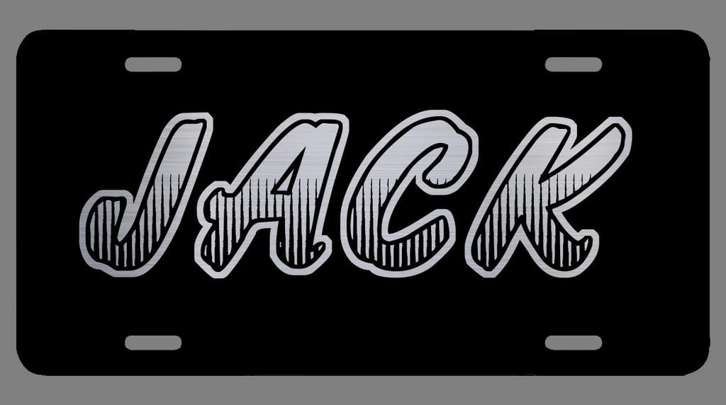 Jack Name Etched Style License Plate Tag Vanity Novelty Metal | Etched ...