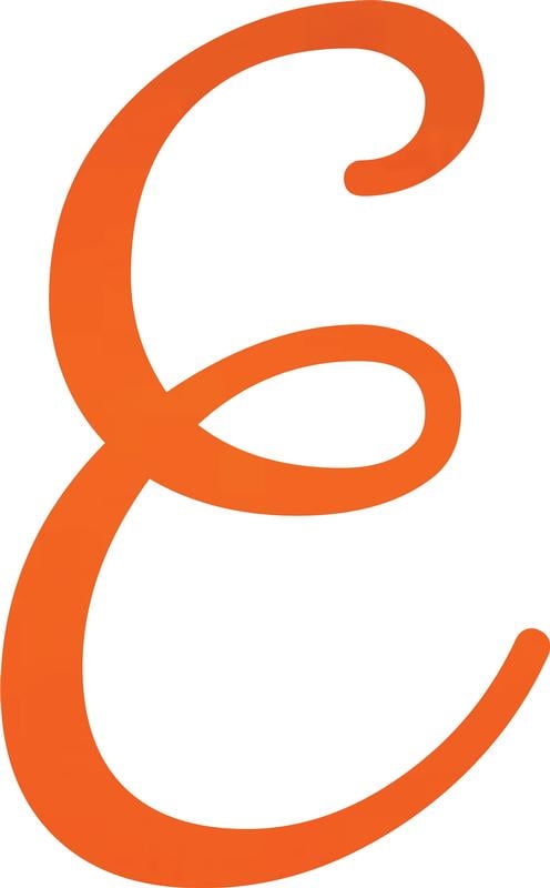 Decorative Acrylic Letter, Custom Blank E Script, 8'' Tall Fluorescent ...