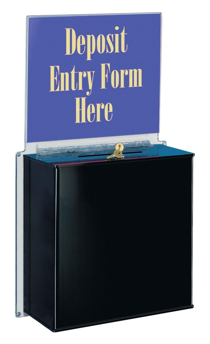 Acrylic Wall Mount Suggestion Donation Box, Locking, Sign Holder ...