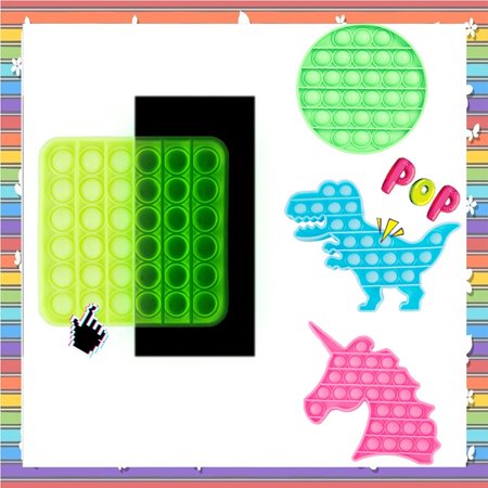 Pop It Rainbow Fidget Toy 4 Pack Sensory Popit Among Us Mini Simple ...