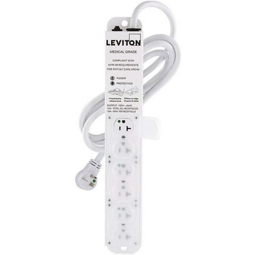 Leviton 5304M-2N7 4-Outlets 7-Feet Cord Length Medical Grade Surge ...