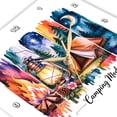 3drose, Camping Mode Colorful Art. Campfire, Lamp, Tent. Hiking ...