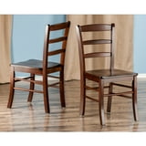 Winsome Wood Benjamin Ladder-Back Chairs, 2-PC Set, Walnut Finish ...