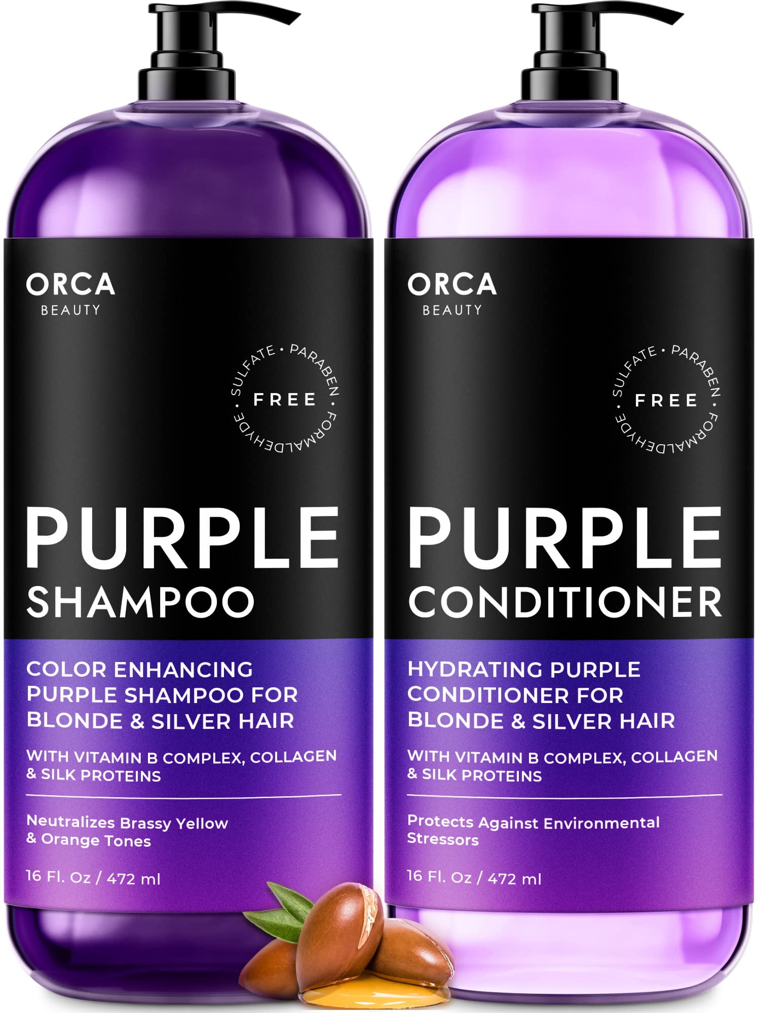 Set de Champú y Acondicionador Orca Beauty para Cabello Teñido Morado ...