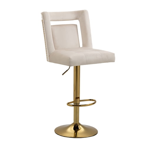 Counter Height Bar Stools,Velvet 360° Swivel Height Adjustable Bar ...