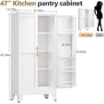47" Metal Kitchen Pantry Cabinet with 3 Adjustable Shelves and 8 Door ...