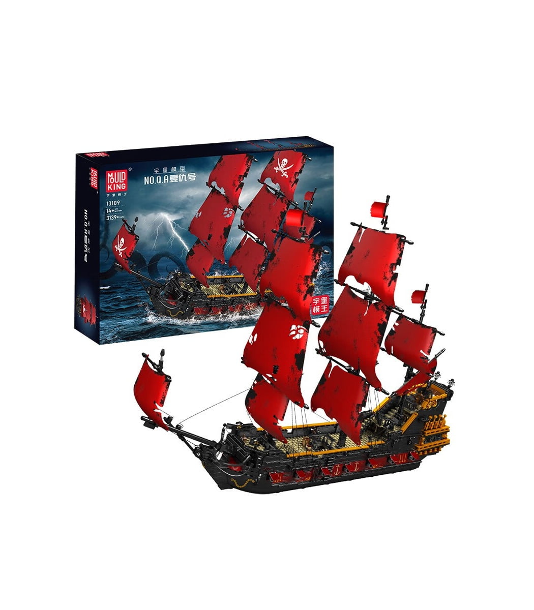 Mould King 13109 Red Pirate Ship Pirates of the Caribbean Queens Ann ...