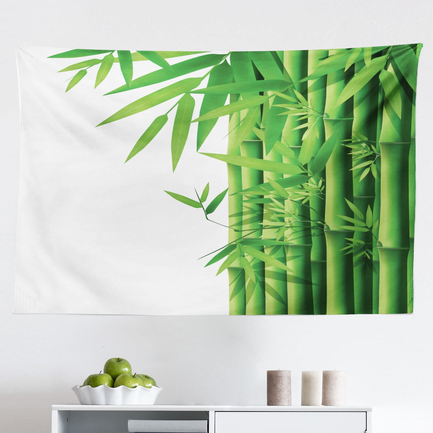 Bamboo Print Tapestry, Image of Horizontal Bamboo Tree Stems Style ...