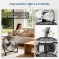 12 Inch High Velocity Cooling Floor Fan, 3 Speeds 2000 CFM Portable ...