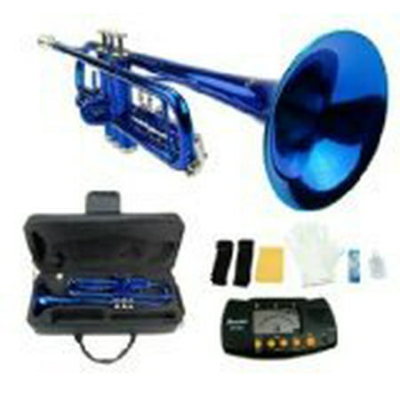 Merano B Flat BLUE/Silver Trumpet with Case+Mouth Piece+Valve Oil+Metro ...