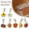 SSKFHGI Portable Happy Funny Cat Keychain Food Cat Head Bag Keyring Men ...
