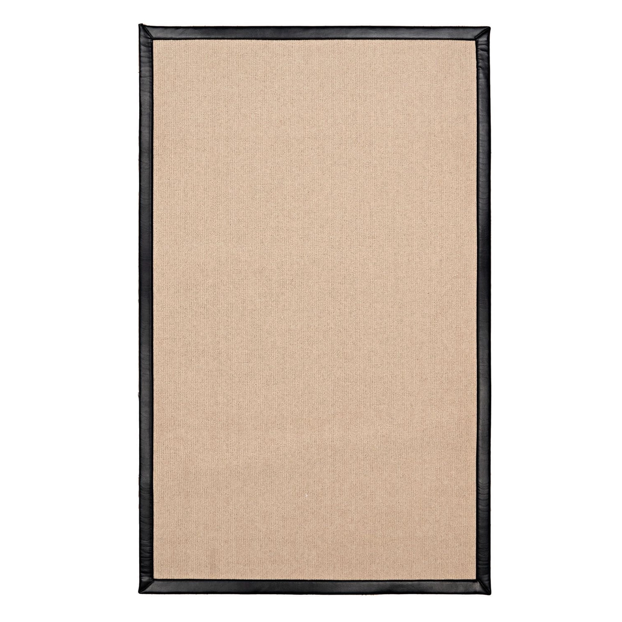 Click here for Linon Athena Natural Wool & Black Pu 4 X 6 Accent... prices