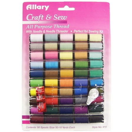 Allary Assorted Colored All-Purpose Sewing Thread - Set of 24 Spools ...