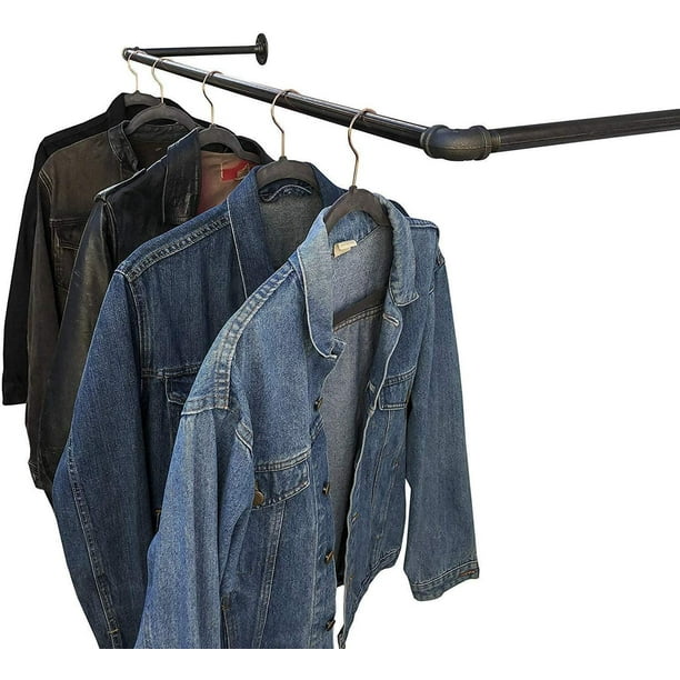 Ironwerks Designs Closet Rod Ceiling or Wall Mount Clothing Rack ...