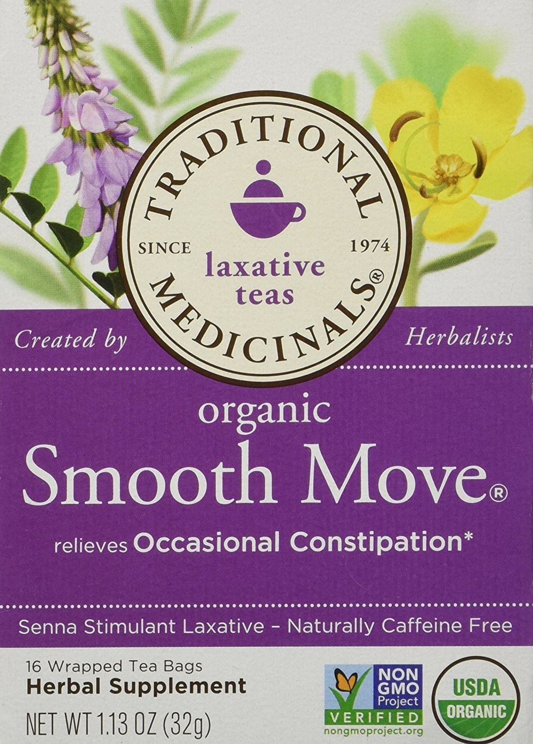 Traditional Blends Tea's-Smooth Move Traditional Medicinals 16 Bag, Net ...