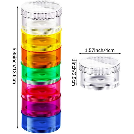 2 Pieces 7 Day Stackable Pill Organizer Case Vitamin Holder Organizer 7 ...