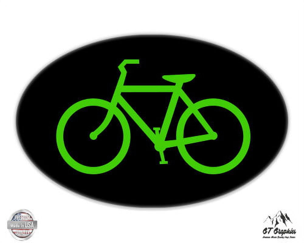 Bicycle Oval - 12" Vinyl Sticker Waterproof Decal - Walmart.com