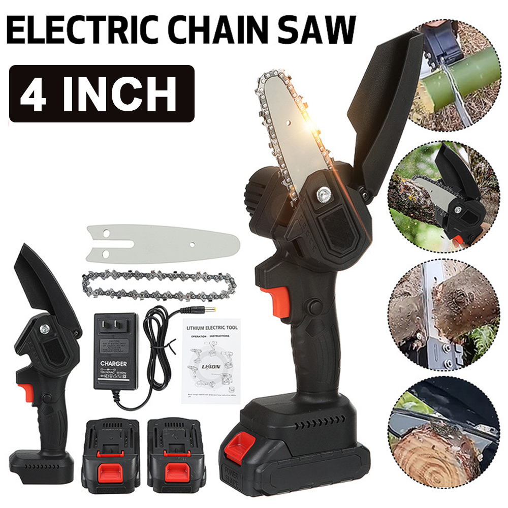 Mini 4-Inch Electric Chainsaw 21V Powered Chainsaw Cordless Pruning ...