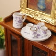 Farfi 6Pcs/Set 1:12 Teacup Pot Miniature with Tray Plum Blossom ...