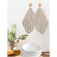 Beige Morocco Pattern Dish Towels Set,Waffle Weave Kitchen Towels 3PCS ...