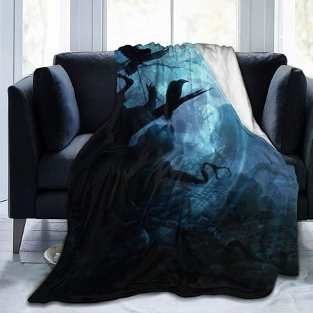 Extra Soft Sherpa Plus Velvet Throw Wrap Cloak for Bed Couch Sofa Black ...