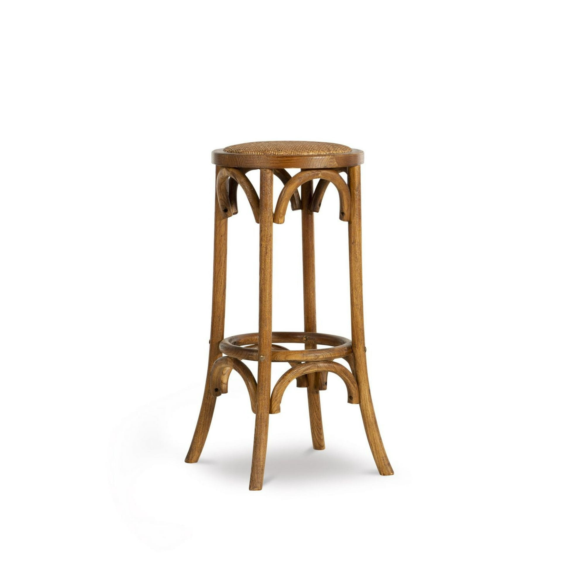 Click here for Linon Whit Rattan Seat Backless Barstool  Walnut 3 prices