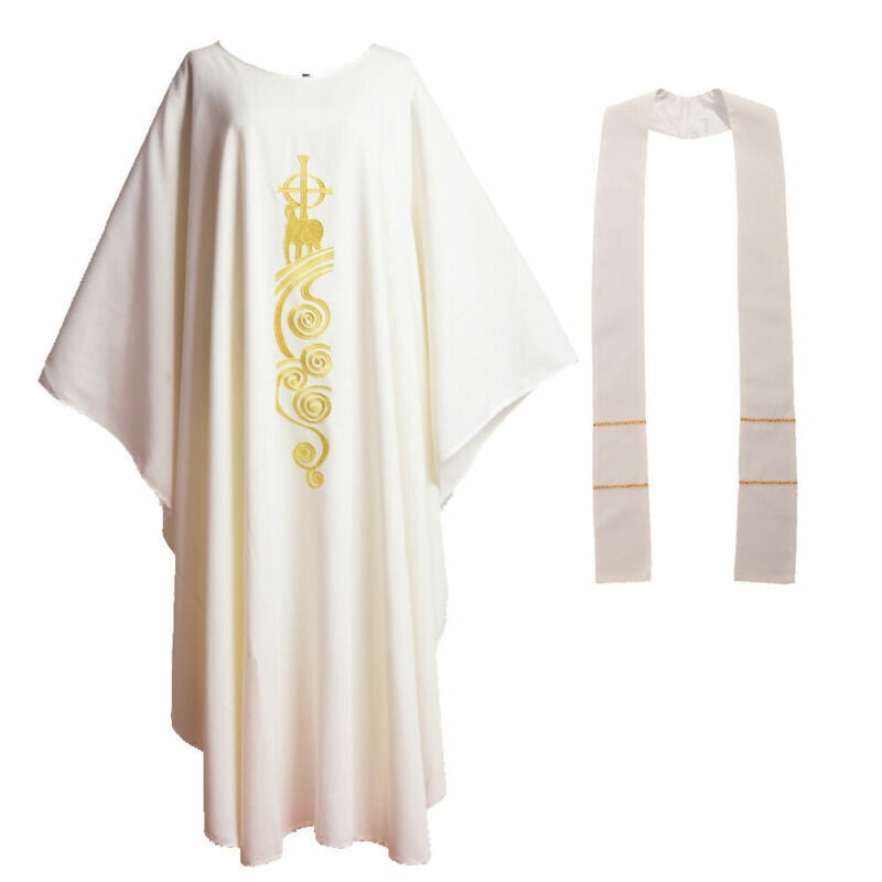 BLESSUME Clergy Roman Cassock Adults Priest Robe Liturgical Vestment ...