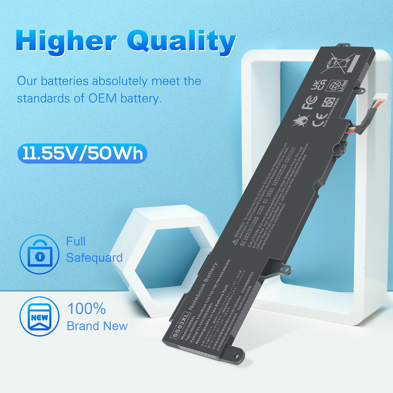 Battery For HP EliteBook 735 745 830 836 840 846 G5 SS03XL 933321-855 ...