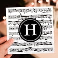 3drose, Musical Letter H Black and White Music Monogram Circular ...