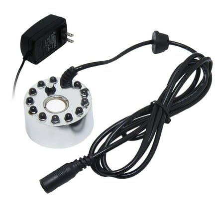 Ultrasonic Mist Fogger Mister 12 LED for Gardening Water Fountain Fish ...