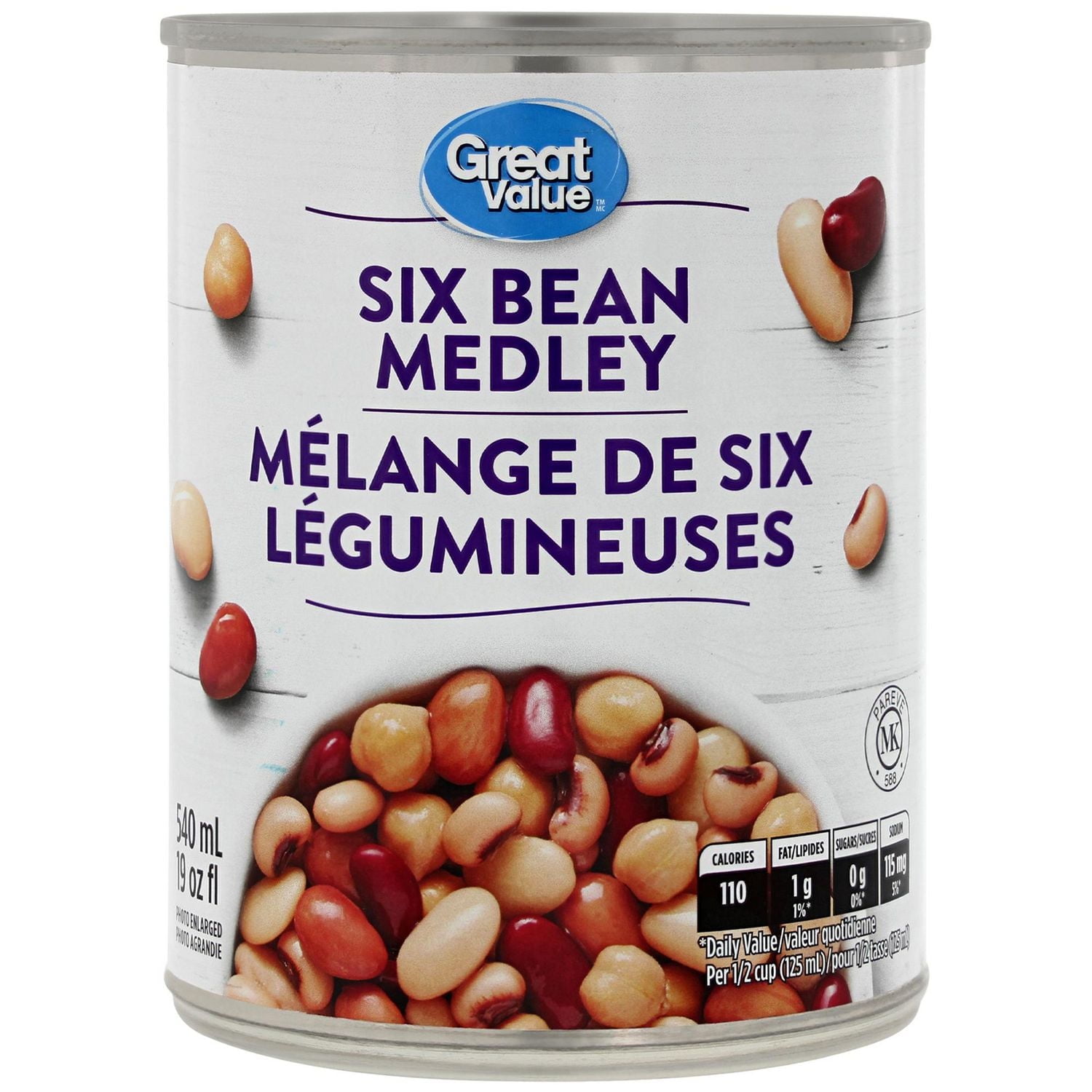 Click here for Great Value Six Bean Medley Canned Mixed Beans 540... prices