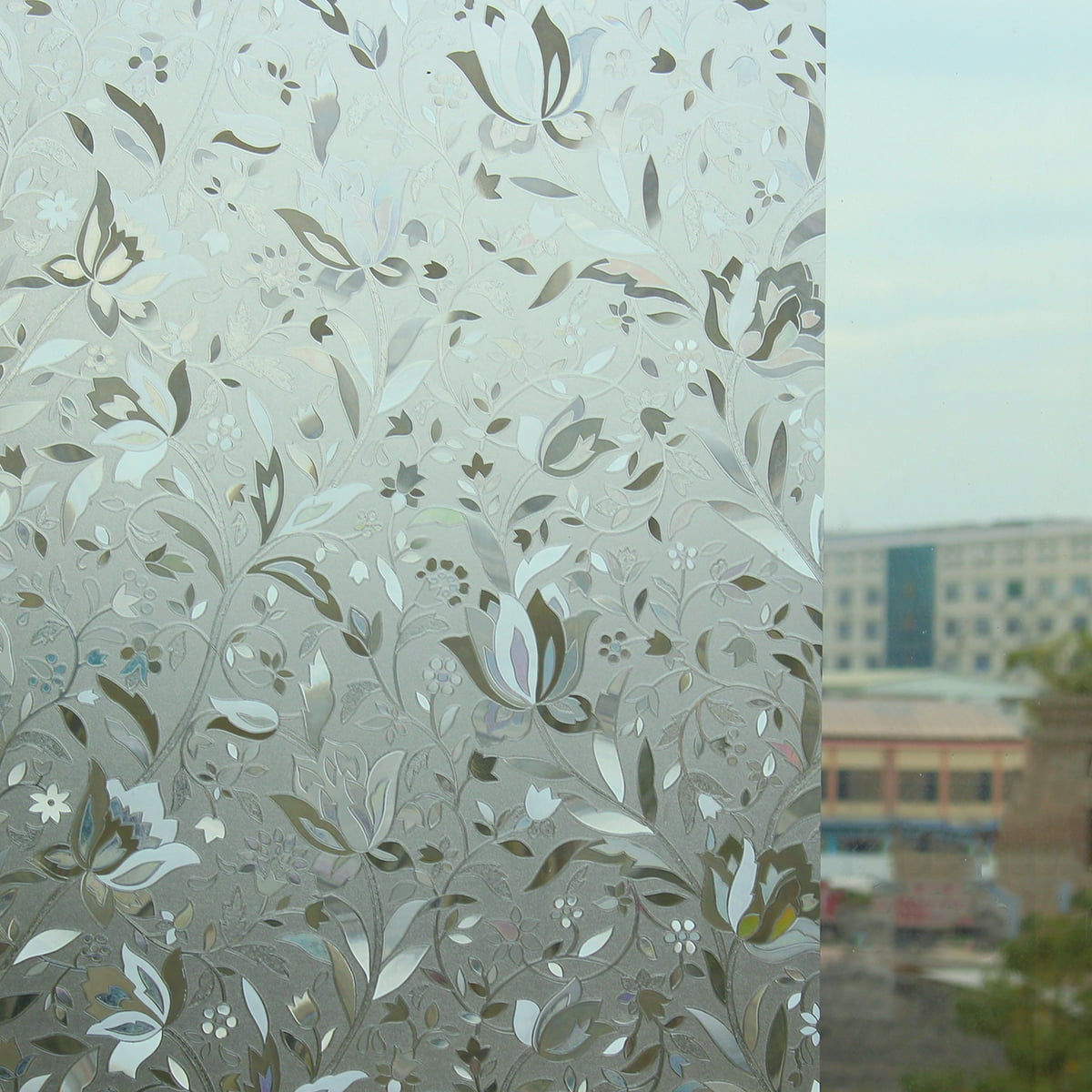 17.72x39.37'' 3D Privacy Window Films Sticker Non Adhesive Static Cling ...