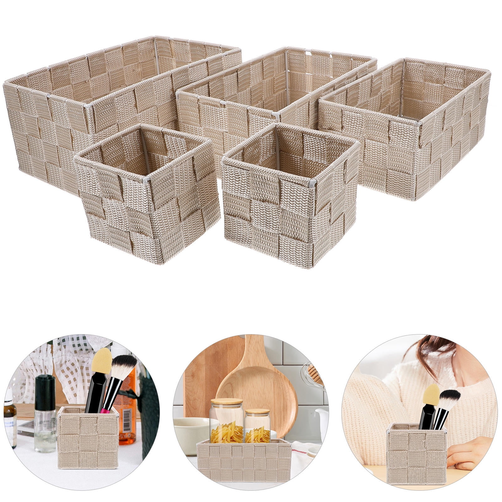 Click here for Aurarmlet 5pcs Woven Storage Box Small Square Bask... prices