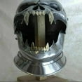 Medieval Steel Old Demonic Face Helmet Battle Ready Knight 18 Gauge ...