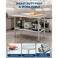 Stainless Steel Table for Prep & Work, 24x48 Inch Commercial Kitchen ...