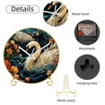 Swans Round Printed Wall Clock with Hooks and Gold Stand - Silent, Non ...