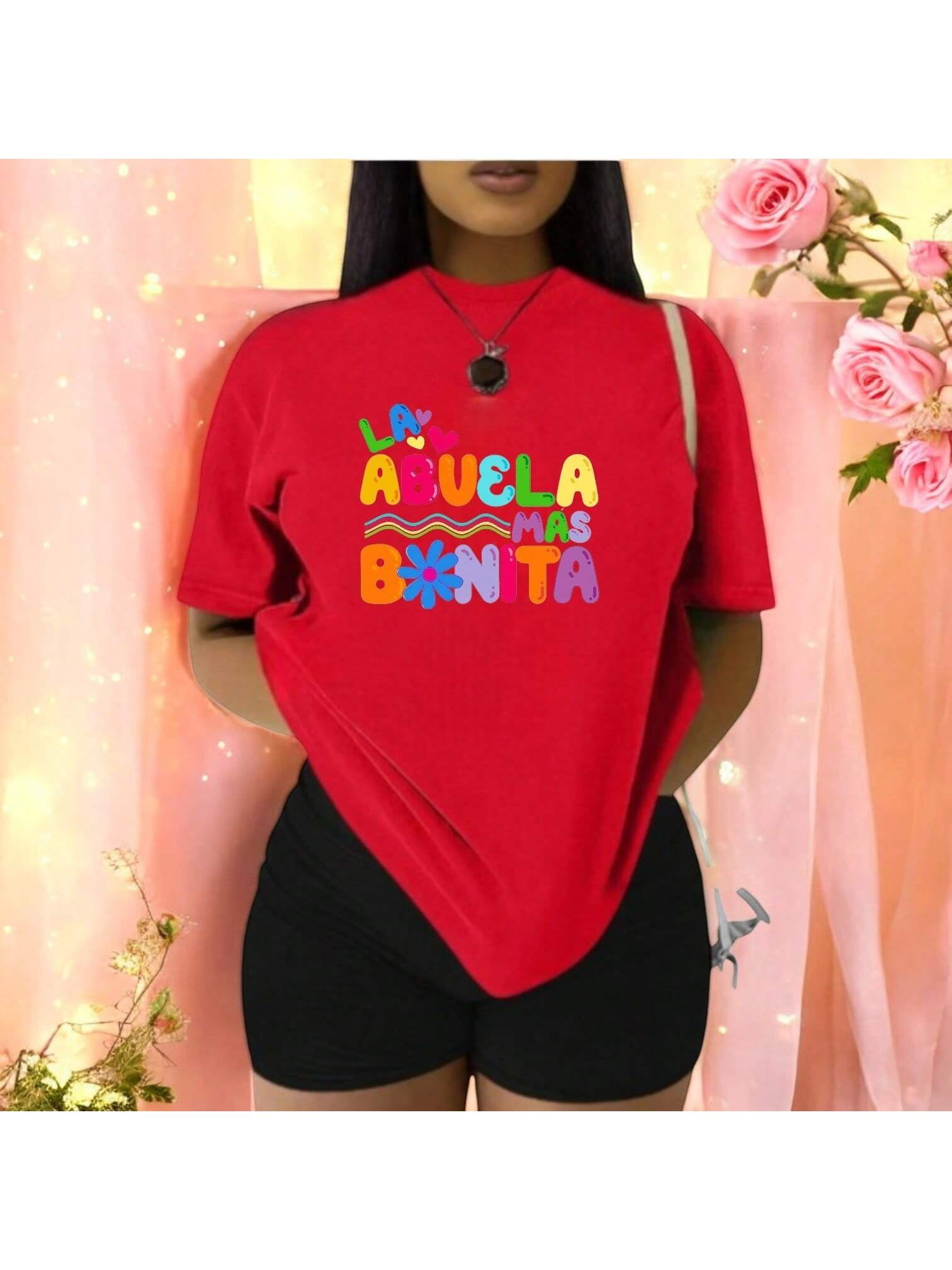 Letras Playera Blusa Con Estampado De La Abuela Mas Bonita Ropa Para ...