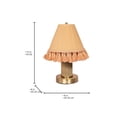 Cordless Dimmable Touch Antique Brass Table Lamp with Camel Pleated ...