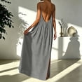 Plus Size Backless Cami Dress for Women 2026 Summer Linen Cutout Slit ...