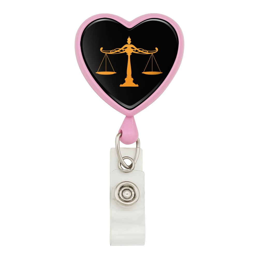 Scales Of Justice Legal Lawyer Heart Lanyard Retractable Reel Badge ID ...
