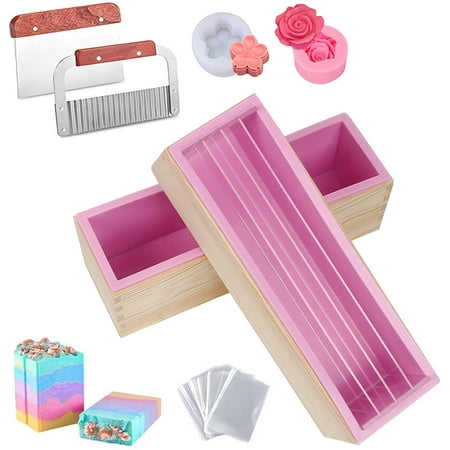 Silicone Loaf Soap Molds Kit, 42oz Rectangular Silicone Mold Set with ...