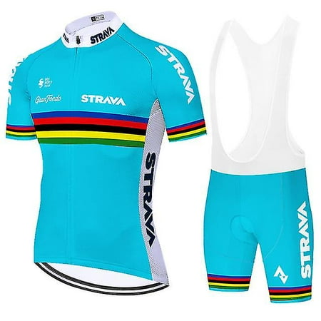 Men's Road Cycling Jersey Short Sleeve + Cycling Bib Shorts Mtb Gel ...
