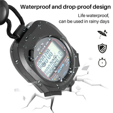 Rolilink Stopwatch, Plastic 10 laps Waterproof Stopwatches Timer With ...