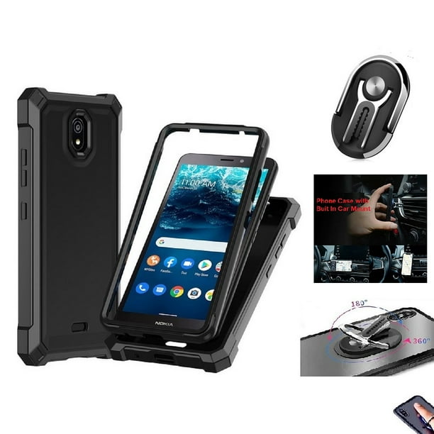 Phone Case for Nokia C100, Full Body Soft TPU Cover Case with Tempered ...