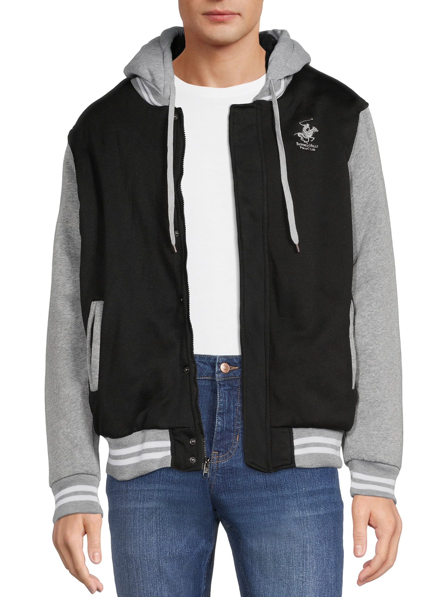 Buy Beverly Hills Polo Club Men’s Varsity Jacket with Faux Sherpa ...