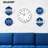 Sharp Atomic Analog Wall Clock – 10.5” Suspended Glass Face - Sets ...